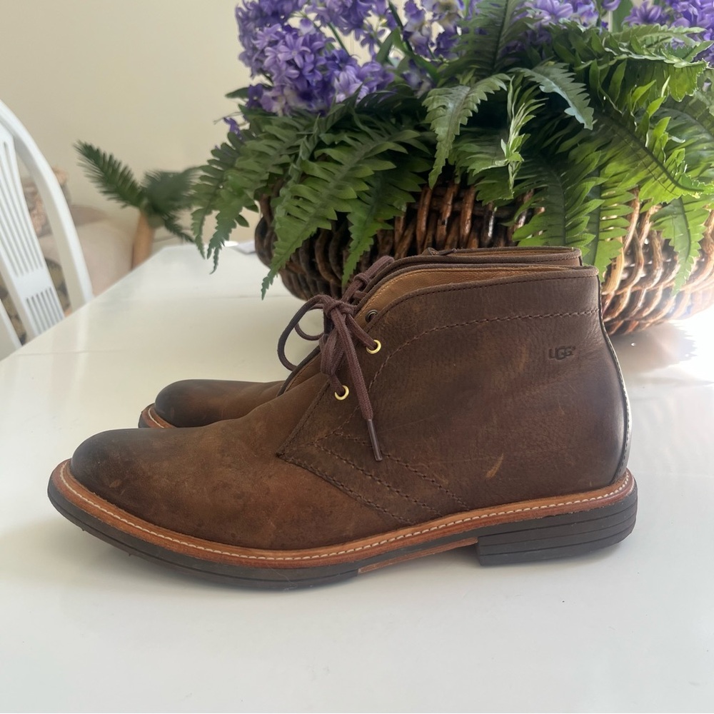 Ugg Mens Dagmann Chukka Boots Brown Leather Sz 9 Lace… - Gem